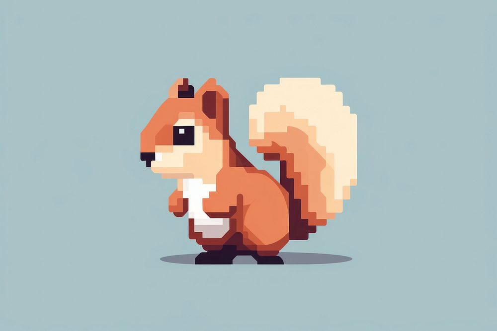 Squirrel pixel animal rodent mammal | Free Photo Illustration - rawpixel