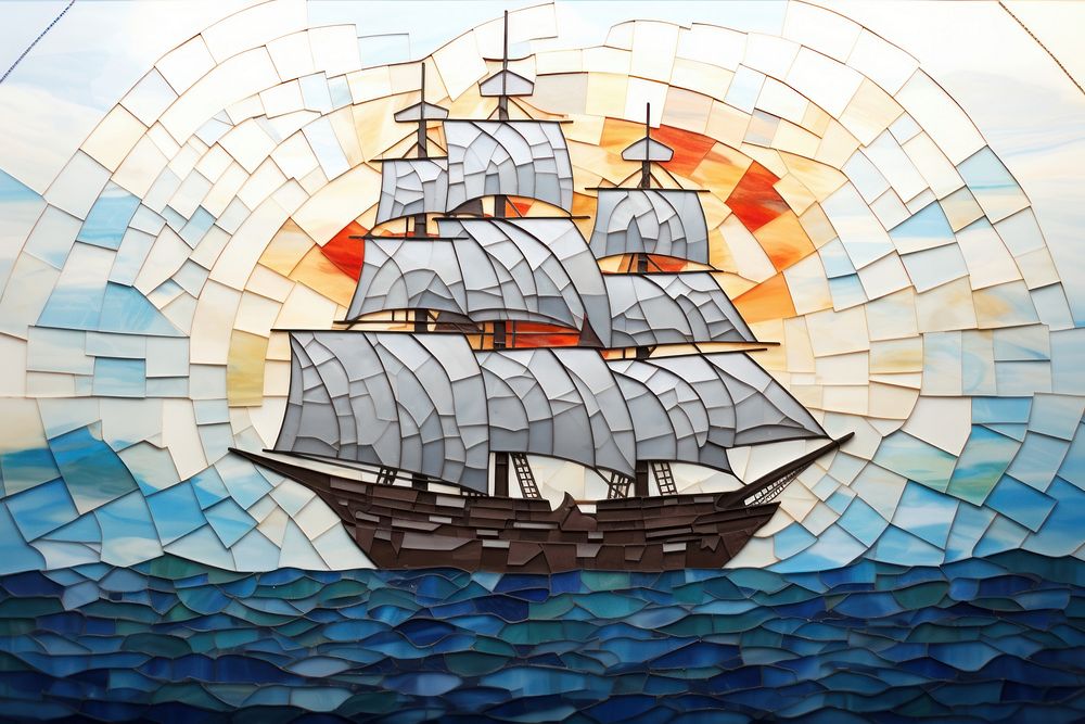 Mosaic tiles ship architecture sailboat | Premium Photo - rawpixel