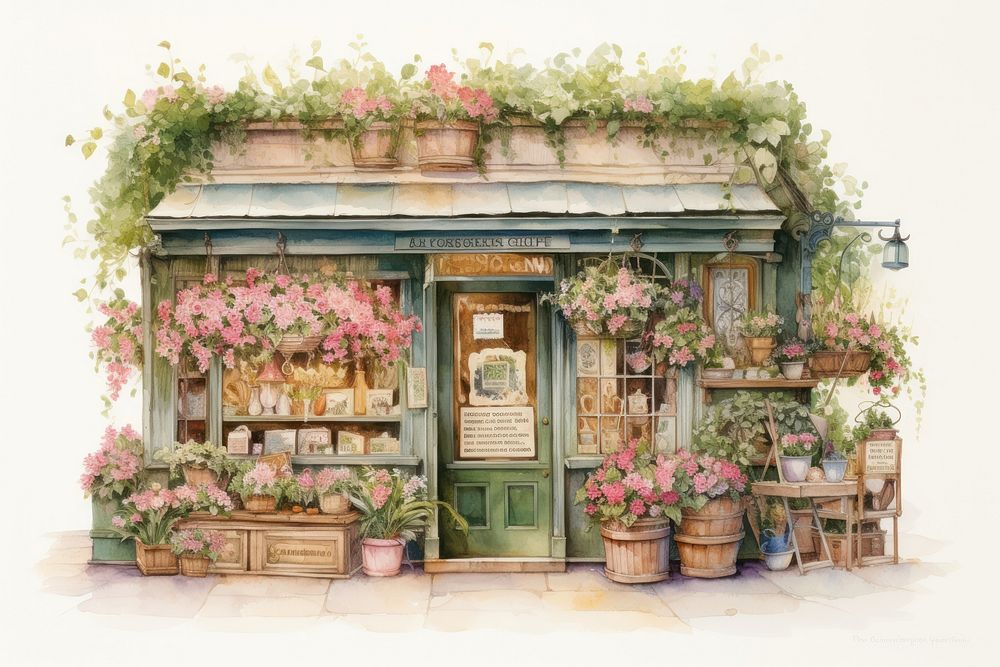 Flower shop watercolor art plant | Premium Photo Illustration - rawpixel