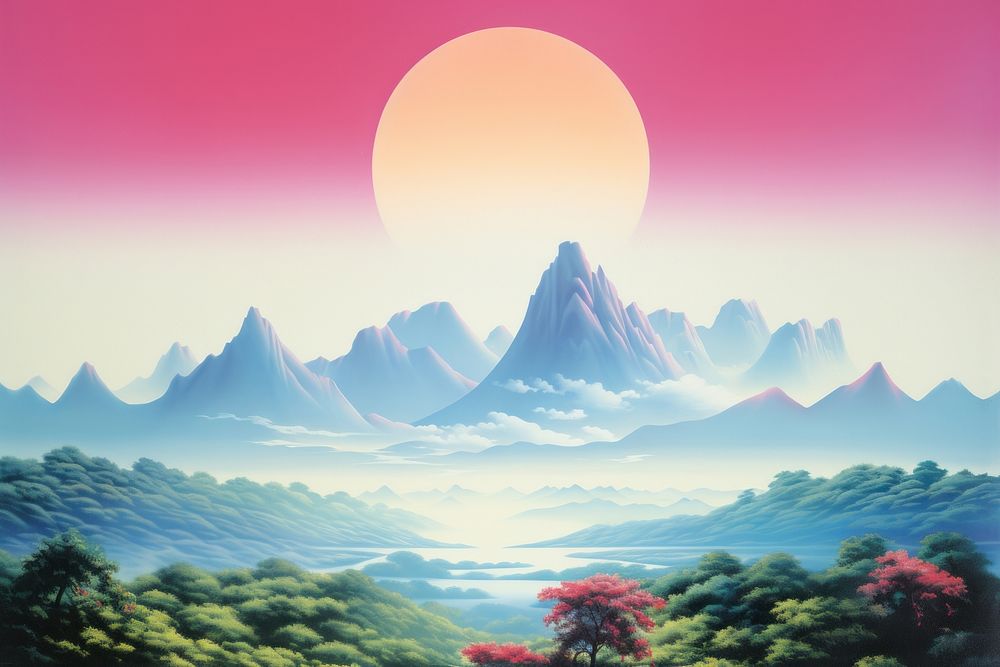 Nature range landscape mountain outdoors. | Premium Photo Illustration ...