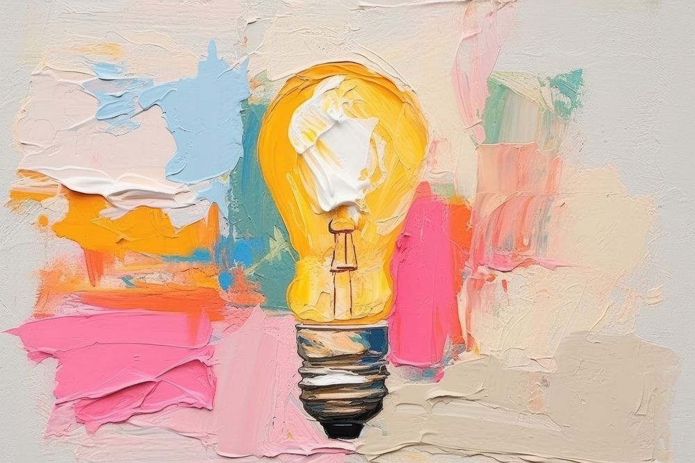 Light bulb lightbulb art painting. | Free Photo Illustration - rawpixel