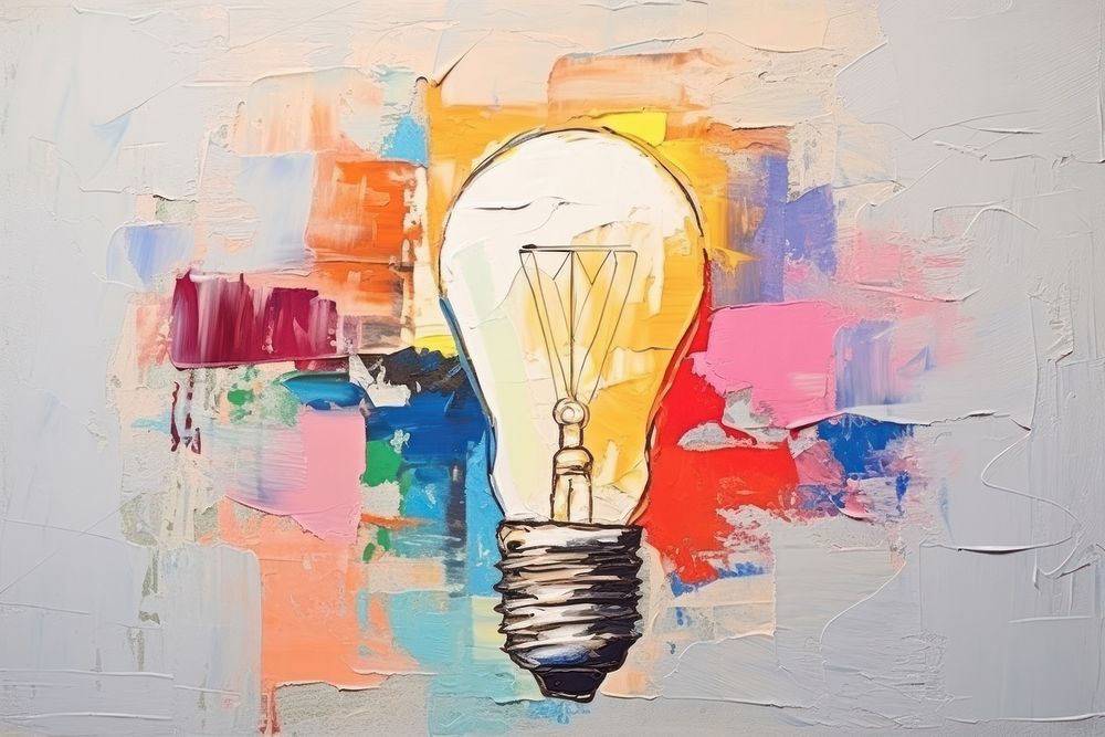 Light bulb lightbulb art painting. | Free Photo Illustration - rawpixel
