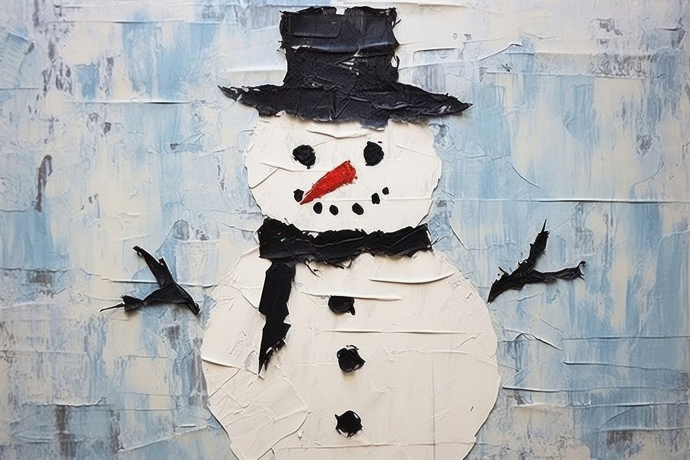 Snowman winter wall art. | Premium Photo Illustration - rawpixel