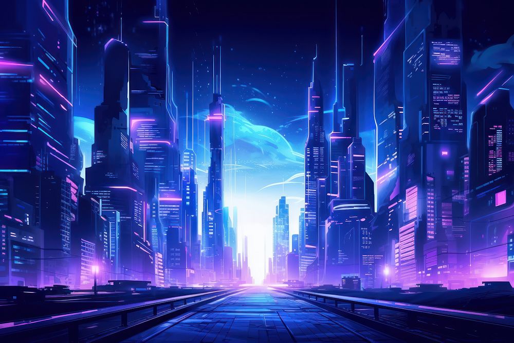 Neon Japanese simple city architecture | Premium Photo Illustration ...