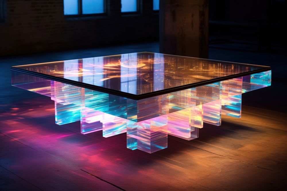 Modern holographic table architecture illuminated | Free Photo - rawpixel