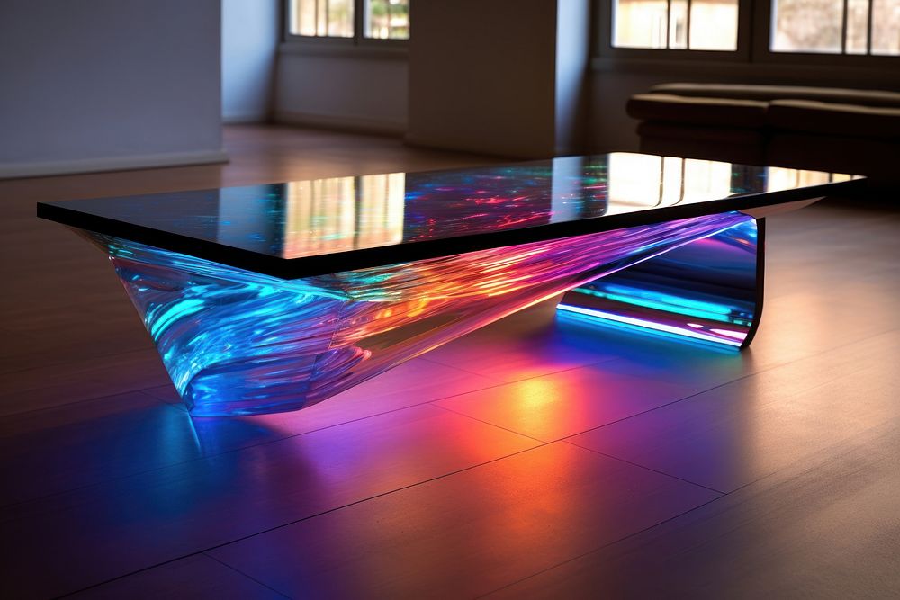 Modern holographic table architecture furniture | Free Photo - rawpixel