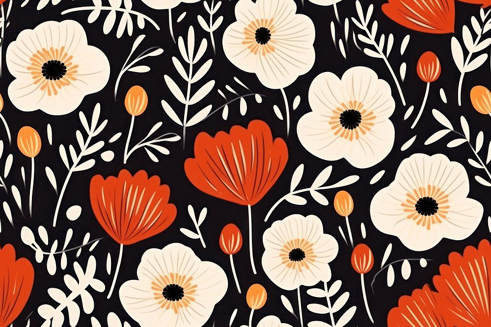 Flowers pattern art backgrounds | Free Photo Illustration - rawpixel