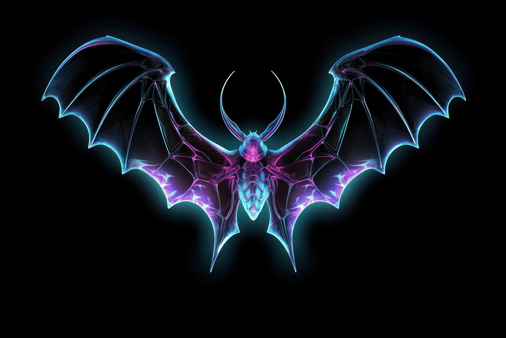 Bat pattern neon black background. | Premium Photo Illustration - rawpixel