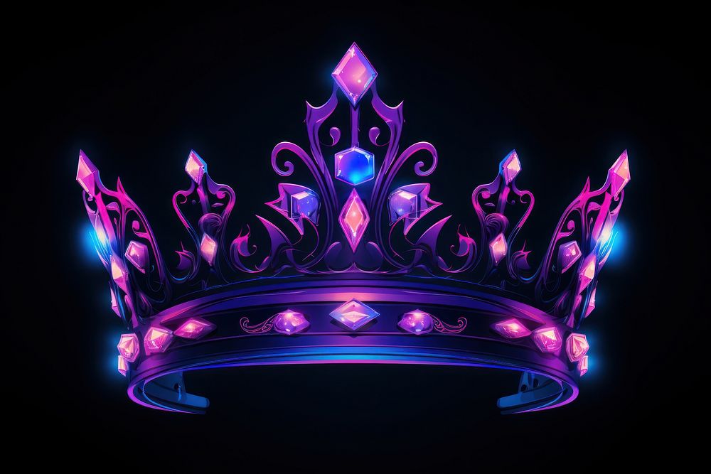 Crown black background illuminated accessories. | Premium Photo ...