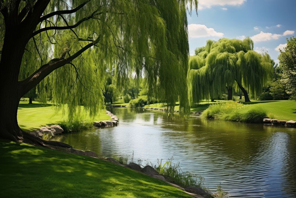 Willow tree landscape willow outdoors. | Premium Photo - rawpixel