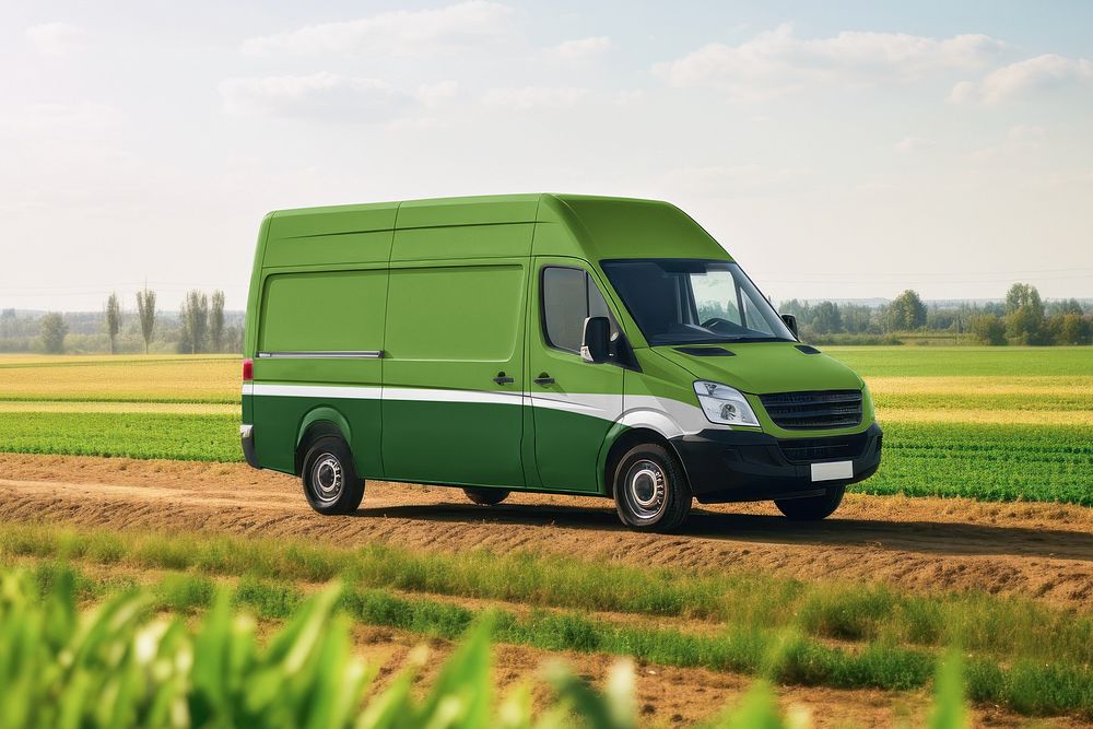 Green delivery van | Free Photo - rawpixel