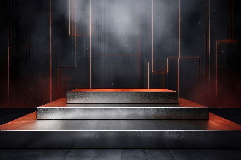 Metal background backgrounds architecture staircase. | Premium Photo ...