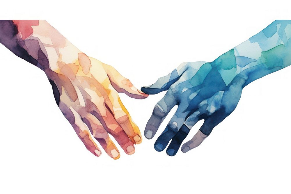 Watercolor illustration Overlapping silhouettes Hands | Premium Photo ...