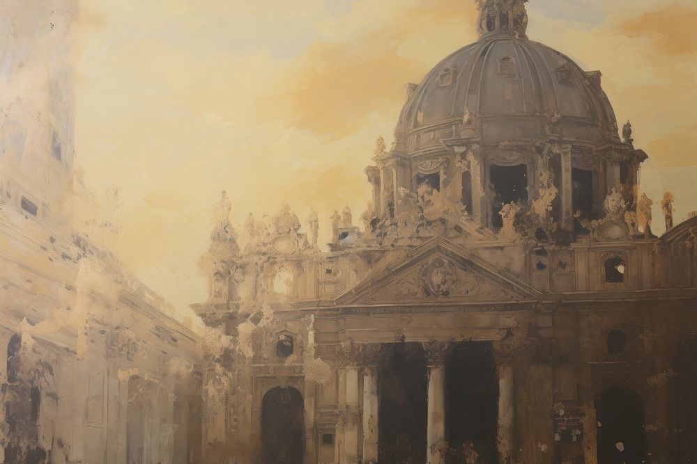Acrylic paint church rome italy | Premium Photo Illustration - rawpixel