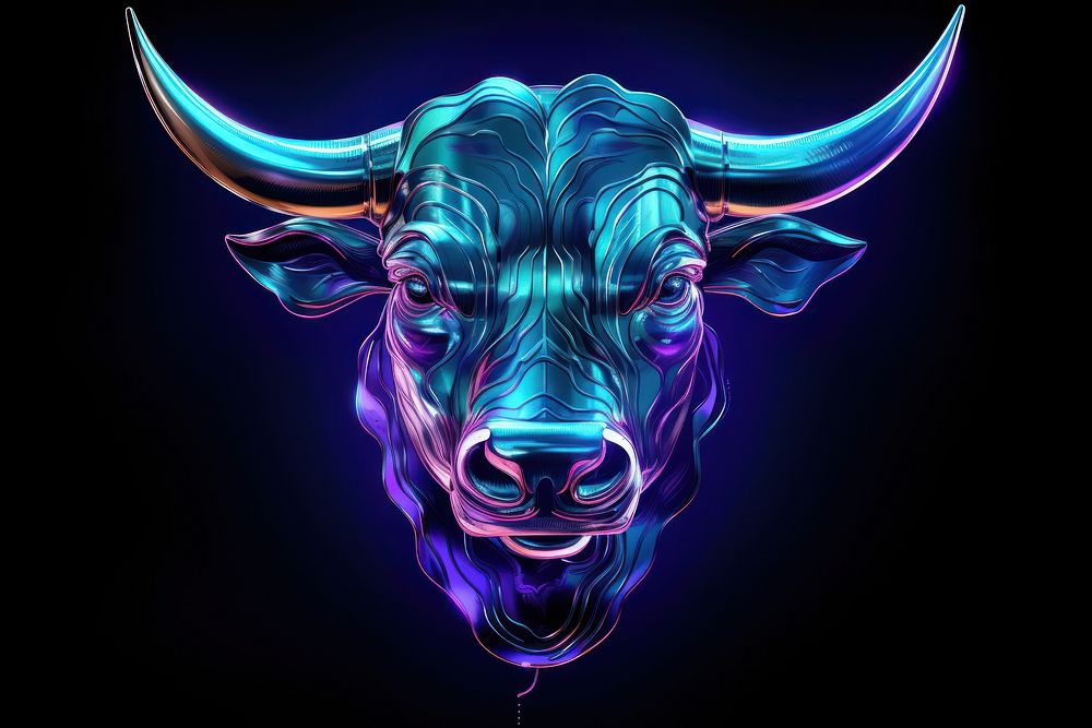 Neon bull livestock buffalo cattle. | Premium Photo Illustration - rawpixel
