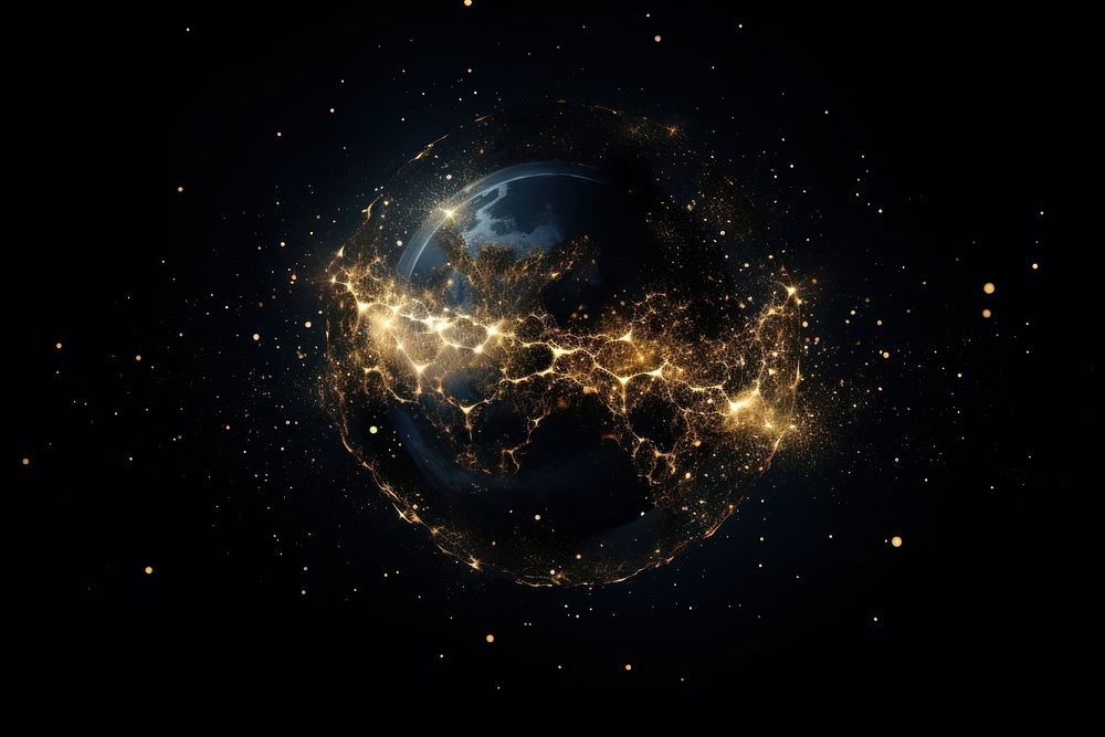 Earth sparkle light glitter backgrounds | Premium Photo Illustration ...
