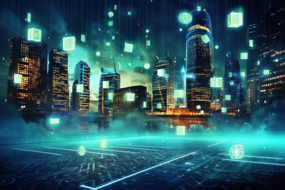 Finance architecture technology metropolis. | Premium Photo Illustration - rawpixel