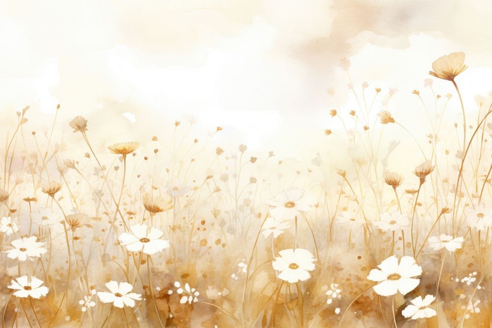 Flower field watercolor background backgrounds | Free Photo ...