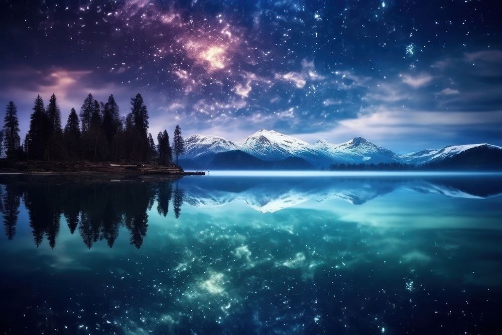 Galaxy background landscape panoramic outdoors. | Premium Photo ...