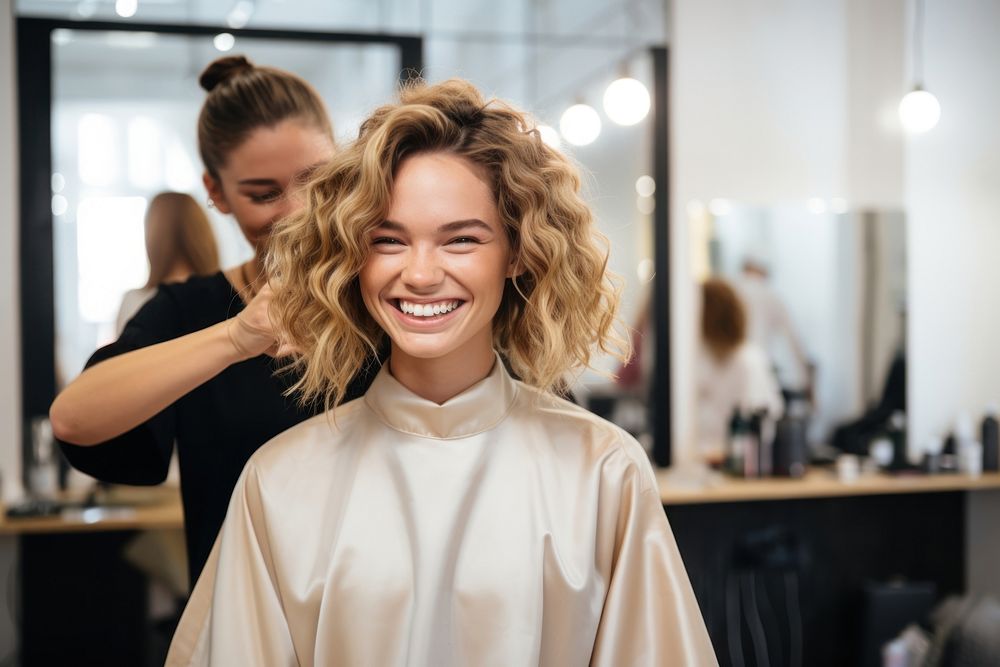 Hairdresser styling curly hair hairdresser | Premium Photo - rawpixel