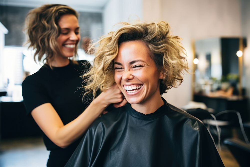 Hairdresser styling curly hair hairdresser | Premium Photo - rawpixel