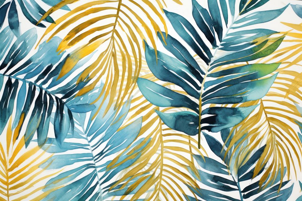 Plam leaves watercolor background backgrounds | Free Photo Illustration ...
