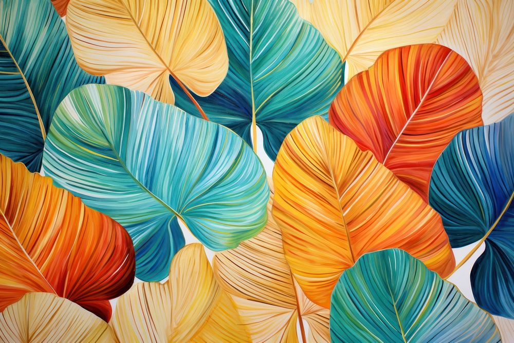 Plam leaves watercolor background painting | Free Photo Illustration ...