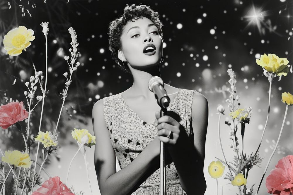 Paper collage singer flower fashion | Premium Photo Illustration - rawpixel
