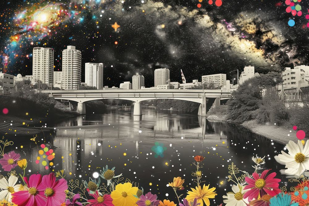 Paper collage city landscape flower | Premium Photo Illustration - rawpixel