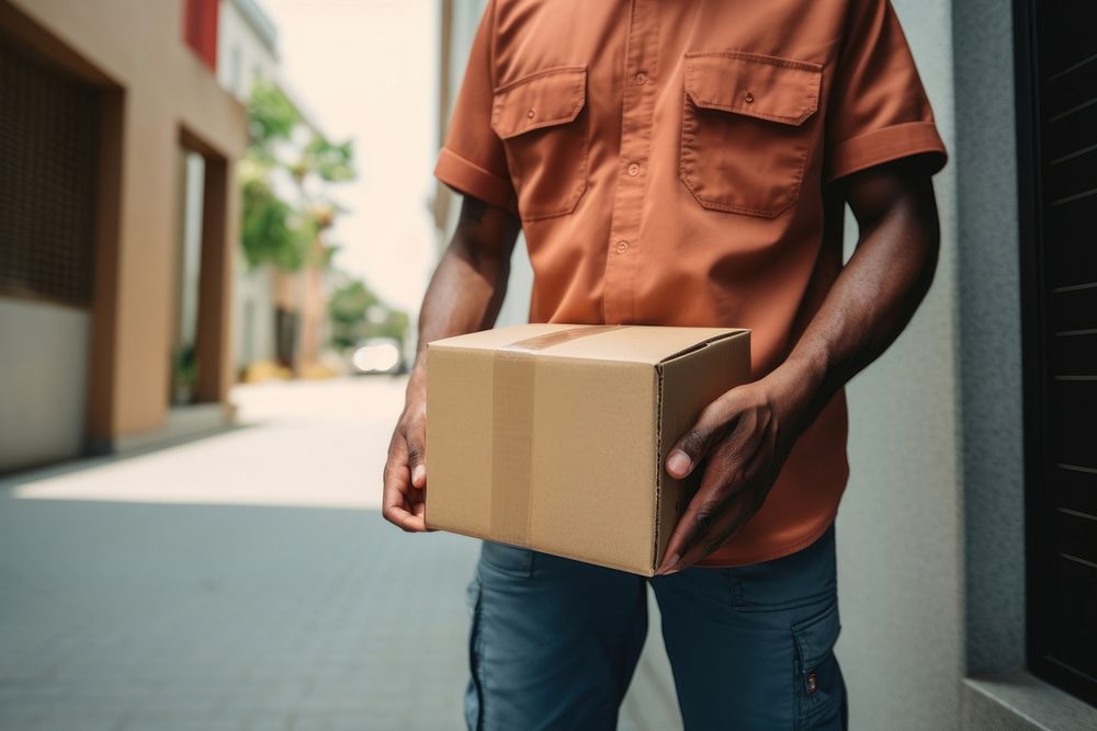 Delivery man holding box cardboard | Premium Photo - rawpixel
