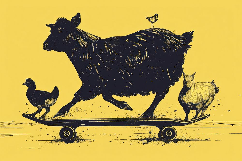 CMYK Screen printing farm animals | Premium Photo Illustration - rawpixel