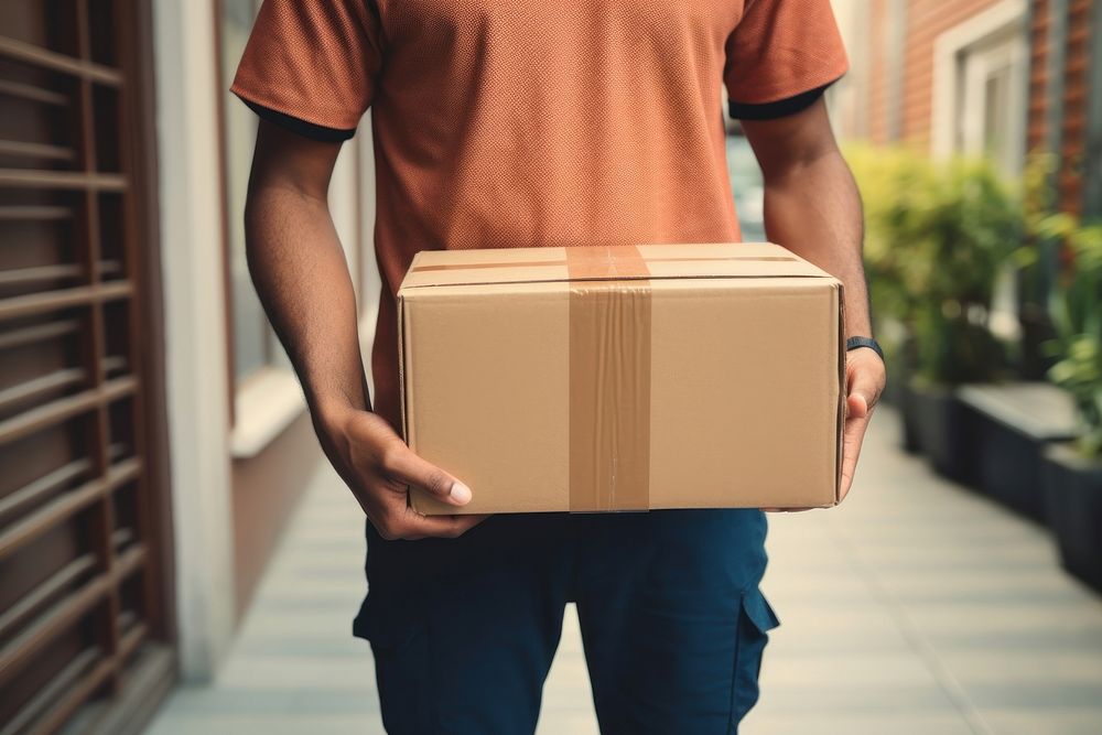 Man holding box cardboard adult. | Premium Photo - rawpixel