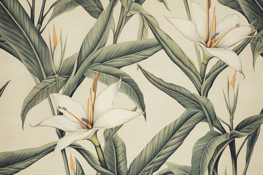 Pastel monotone seamless bird paradise | Free Photo Illustration - rawpixel