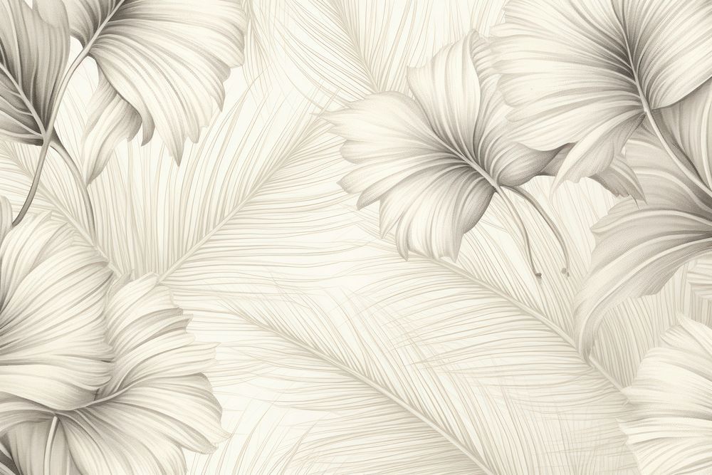 Monotone palm leaves wallpaper pattern | Premium Photo Illustration ...