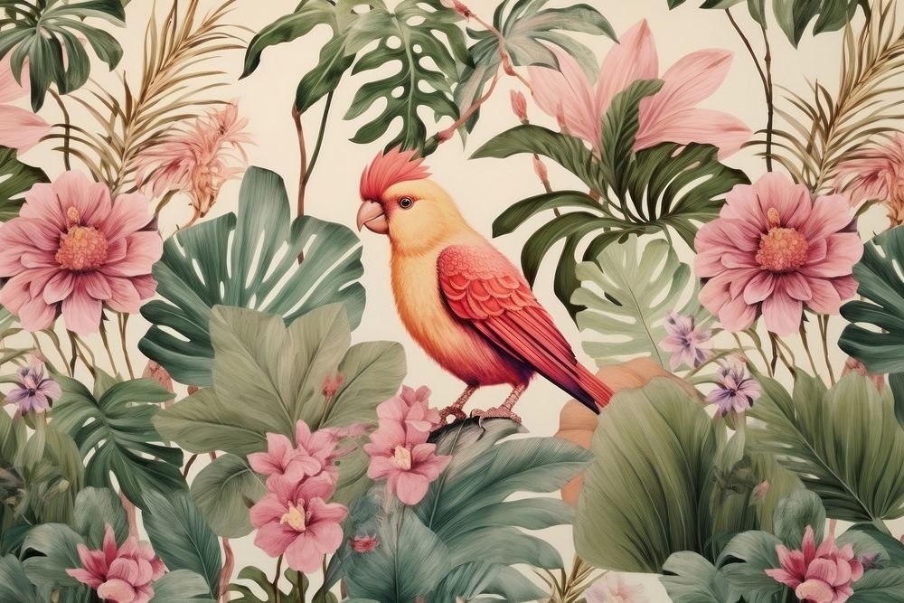 Vintage drawing wild animals pattern | Premium Photo Illustration ...