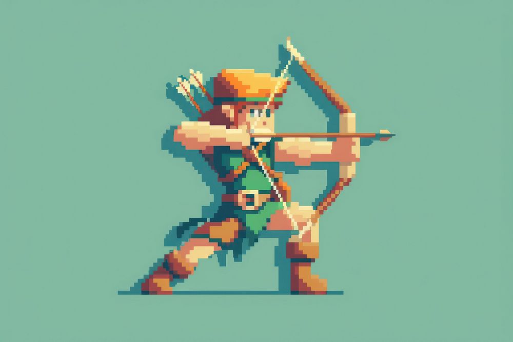 Archer cut pixel archery representation | Premium Photo Illustration ...