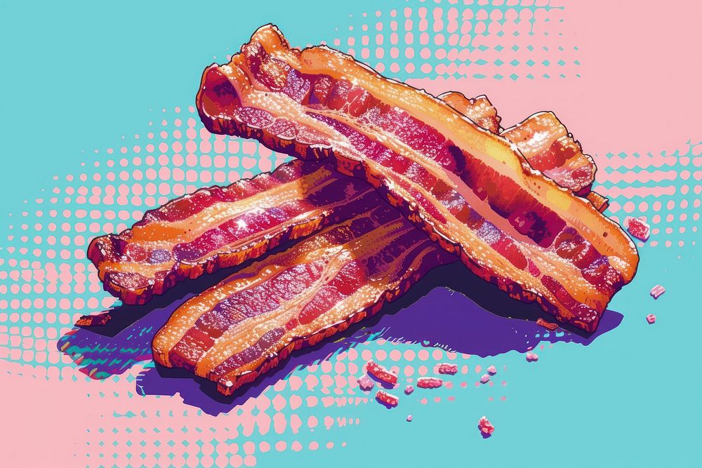 Bacon cut pixel food meat | Premium Photo Illustration - rawpixel