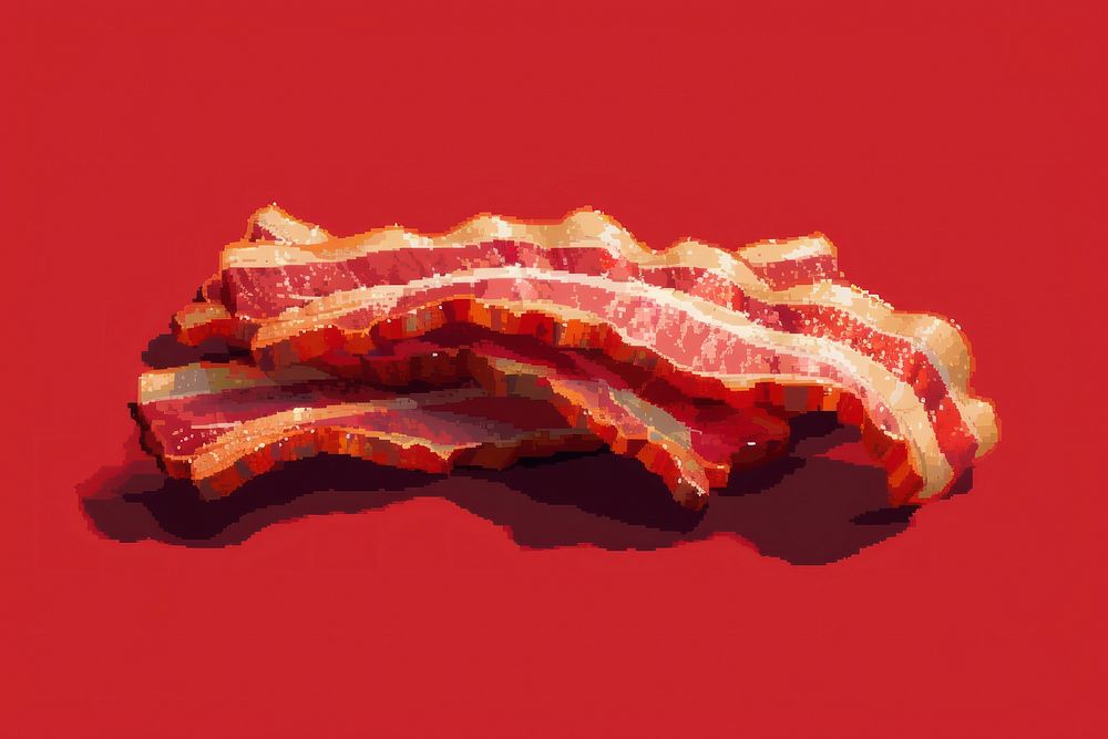 Bacon cut pixel food meat | Premium Photo Illustration - rawpixel