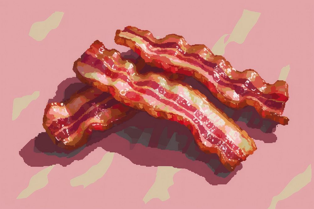 Bacon cut pixel food meat | Premium Photo Illustration - rawpixel