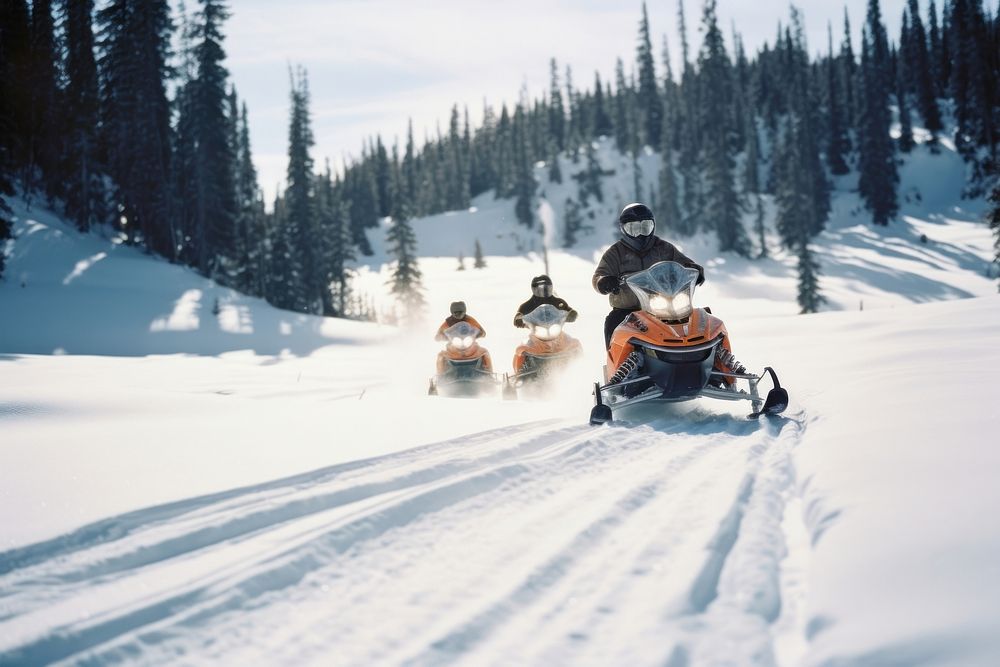 Snowmobile tour outdoors vehicle winter. | Free Photo - rawpixel