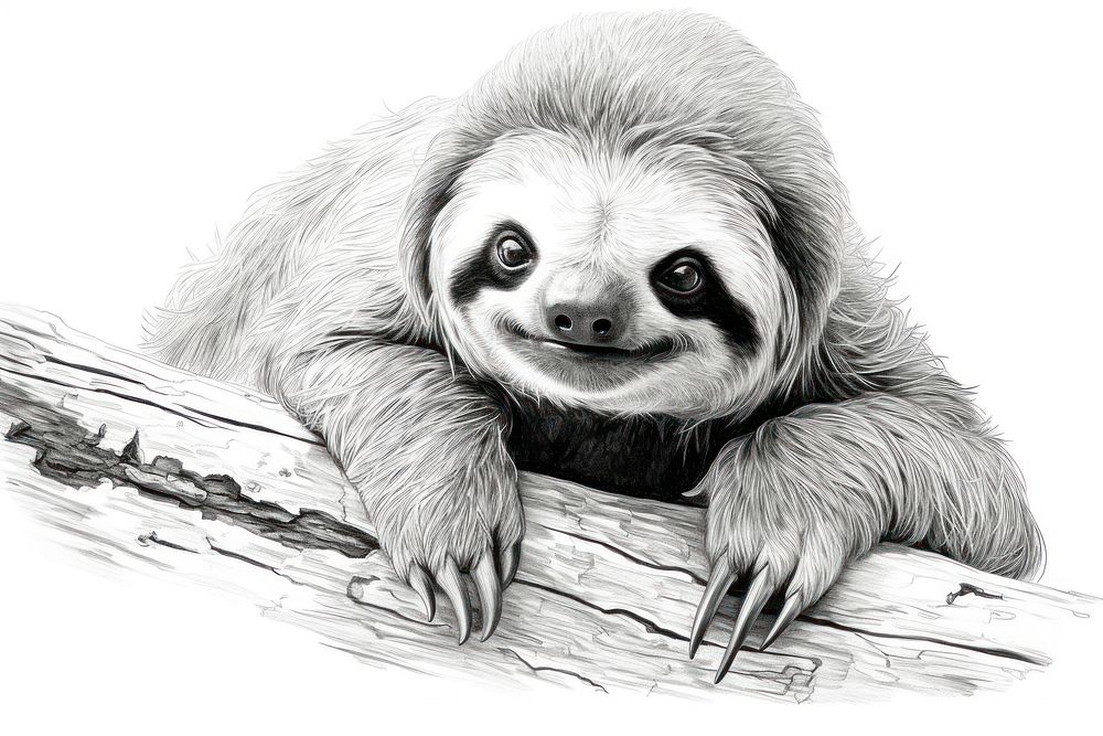 Ink drawing sloth wildlife animal | Premium Photo Illustration - rawpixel