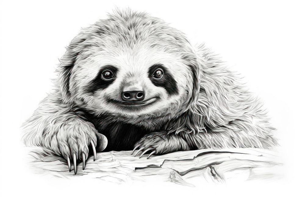 Ink drawing sloth wildlife animal | Premium Photo Illustration - rawpixel
