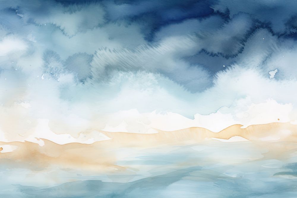 Sandy beach watercolor background painting | Free Photo Illustration ...