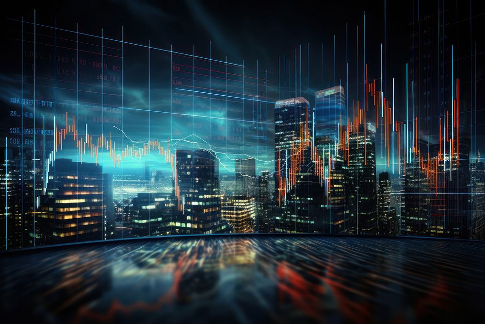 Chart technology trading architecture metropolis | Free Photo - rawpixel