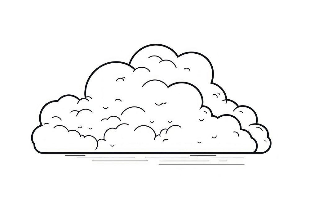 Cloud outline sketch outdoors drawing | Premium Photo Illustration ...