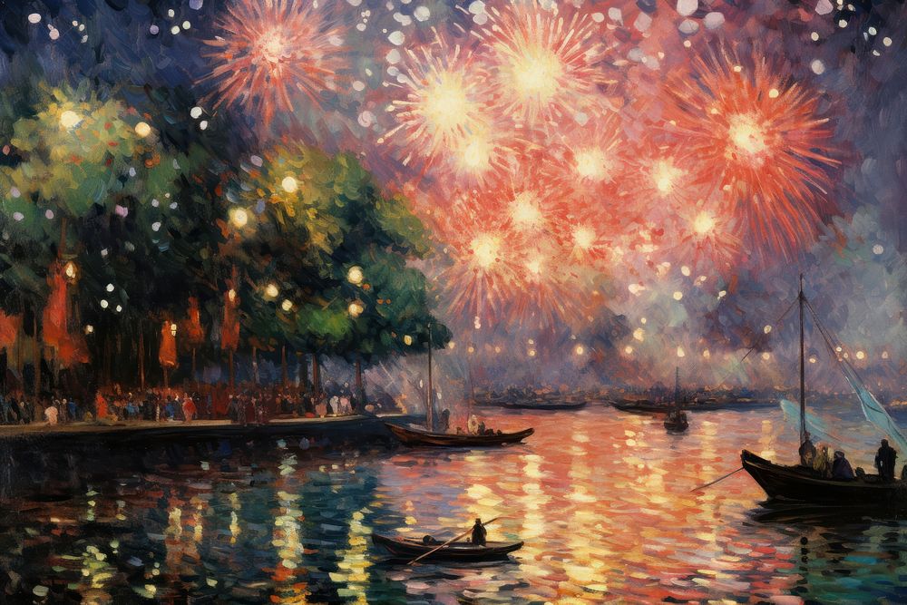 Fireworks painting outdoors transportation. | Premium Photo ...