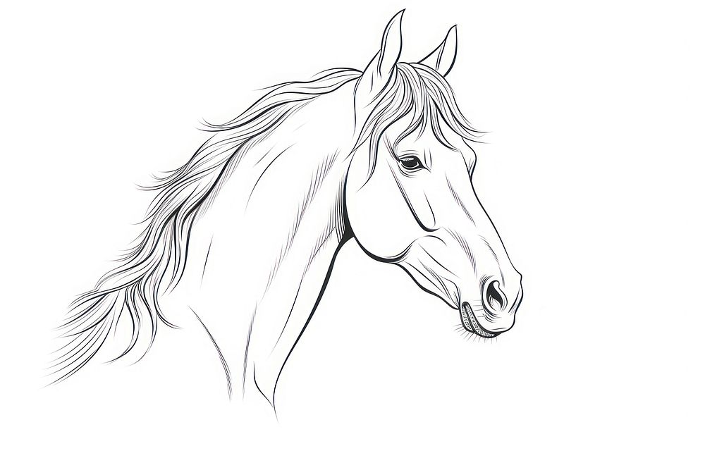 Horse outline sketch drawing animal | Free Photo Illustration - rawpixel