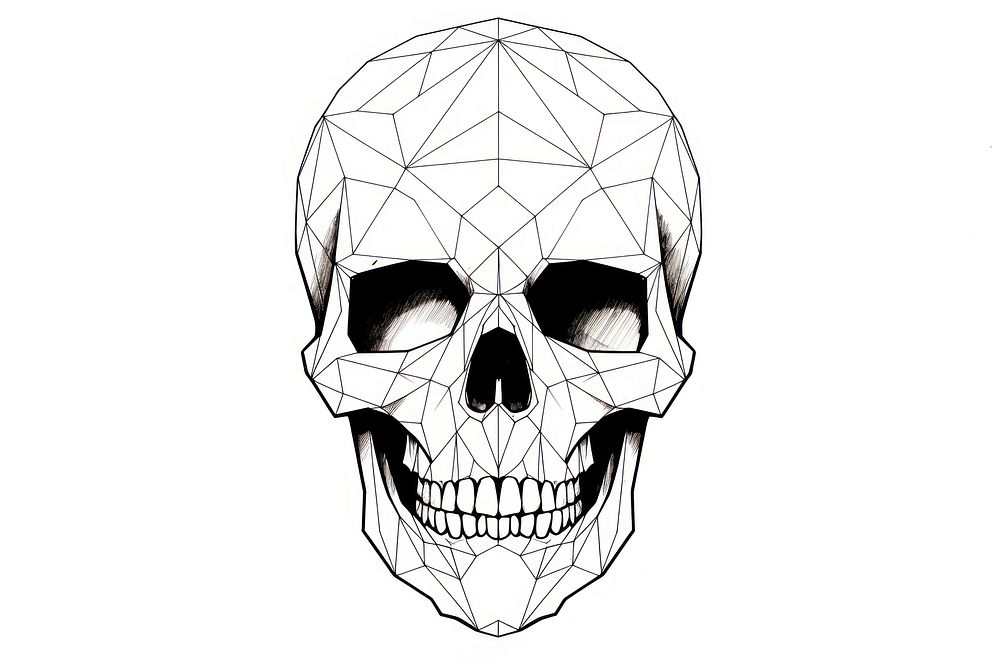 Skull outline sketch drawing illustrated | Free Photo Illustration ...