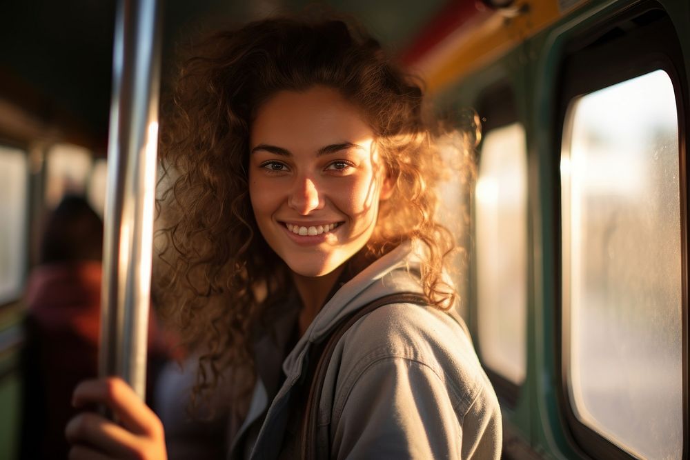 Woman holding onto handle portrait | Free Photo - rawpixel