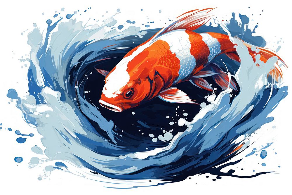 Koi fish animal underwater splashing. | Premium Photo Illustration ...